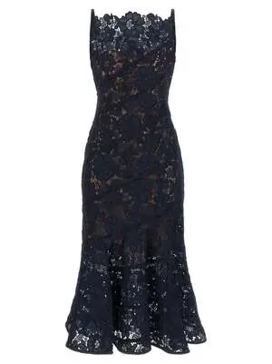 SELF-PORTRAIT Spiral Lace Midi Dress