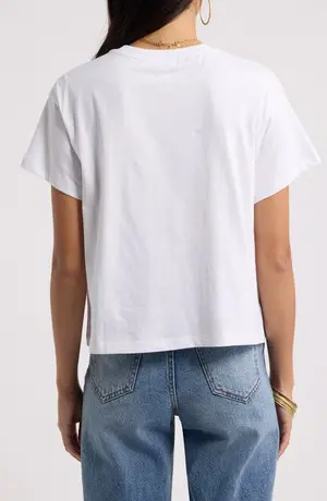 Treasure & Bond Essential Cotton T-shirt With Dropped Shoulders - White