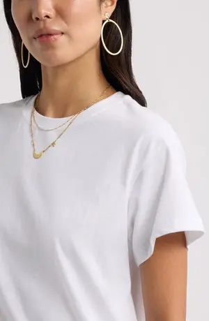 Treasure & Bond Essential Cotton T-shirt With Dropped Shoulders - White