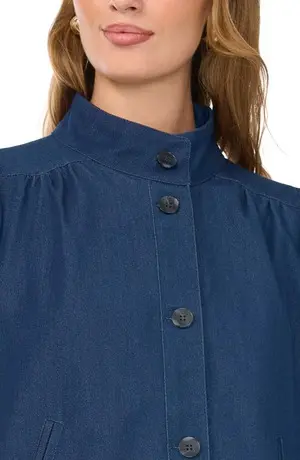 Vince Camuto Funnel Neck Gathered Shoulder Jacket