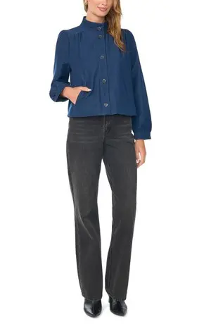 Vince Camuto Funnel Neck Gathered Shoulder Jacket