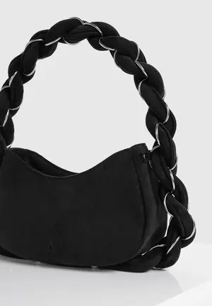 Manière De Voir Summe Structured Suede Bag - Black