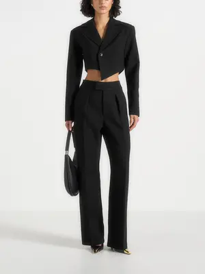 Manière De Voir Dina Asymmetric Cropped Blazer