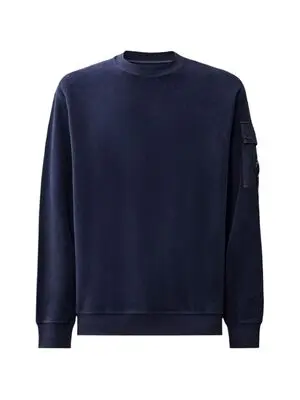 C.P. COMPANY Cotton Crewneck Sweater With Lens Detail - Multicolor