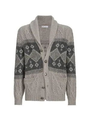 Brunello Cucinelli Wool And Silk Blend Cardigan - Multicolor