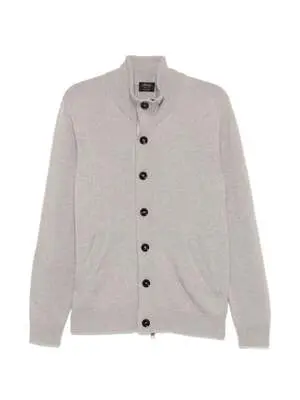 Brioni Cashmere High Neck Cardigan - Multicolor