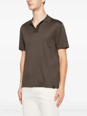 Brioni Piquet Silk Polo Shirt