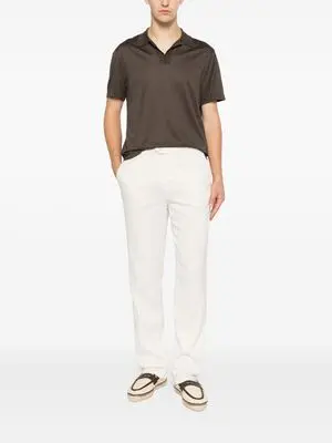 Brioni Piquet Silk Polo Shirt