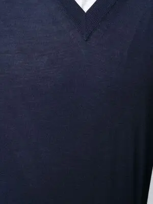 Brioni Wool Cashmere And Silk V-necked Sweater