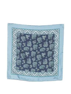 Brioni Printed Silk Pocket Square - Multicolor