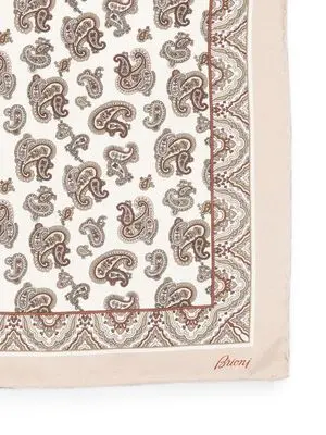 Brioni Printed Silk Pocket Square - Multicolor