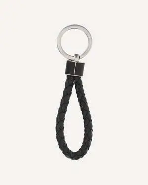 Bottega Veneta Intrecciato Key Holder - Black