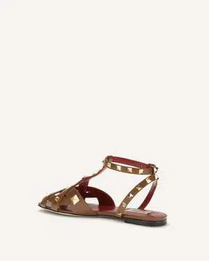 Valentino Garavani Studded Leather Sandals - Brown