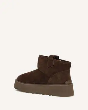 Pinko Martina 08 Suede Platform Boots - Brown