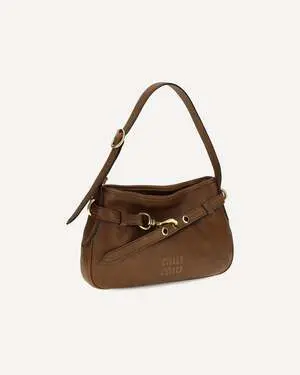 Miu Miu Leather Shoulder Bag With Buckle Detail