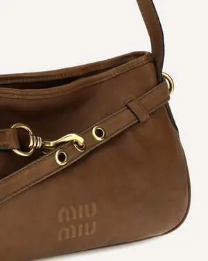 Miu Miu Leather Shoulder Bag With Buckle Detail
