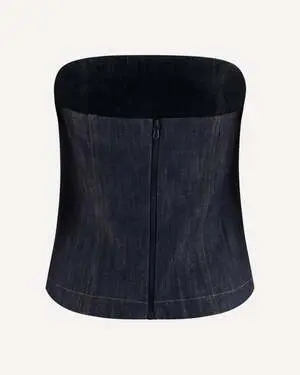 Brunello Cucinelli Denim Effect Twill Bandeau Top