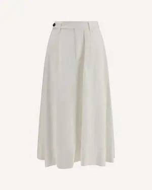 Brunello Cucinelli Fluid Twill Tailored Skirt With Monili