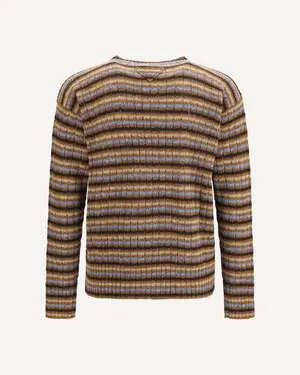 Prada Wool Crewneck Sweater With Multicoloured Stripes