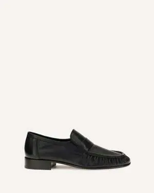 THE ROW Soft Suede Loafers - Black