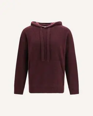 LANEUS Cashmere And Silk Hooded Sweater - Bordeaux