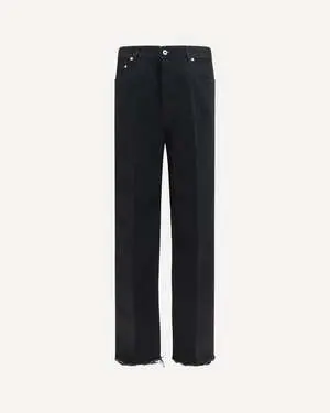 Rick Owens Frayed Hem Cotton Jeans