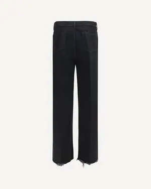 Rick Owens Frayed Hem Cotton Jeans