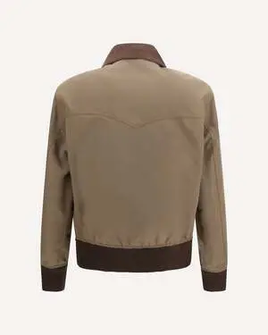 Prada Jacket With Corduroy Collar - Brown