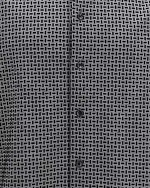 Giorgio Armani Cotton Shirt With Geometric Flock Print