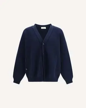 LANEUS Wool Cardigan With Boxy Fit