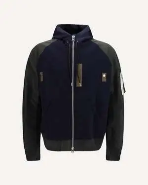Sacai Cotton Blend And Twill Hoodie