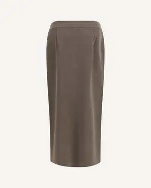 Giorgio Armani Silk And Wool Wrap Long Skirt With Patch Pocket