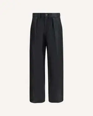 KRISTINA TI Straight-leg Faux Leather Pants With Vintage Effect - Black
