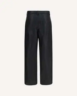 KRISTINA TI Straight-leg Faux Leather Pants With Vintage Effect