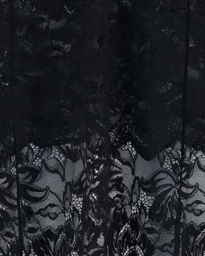 Rabanne Floral Lace Long Dress - Black