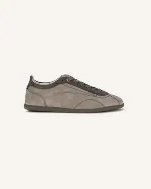 Brunello Cucinelli Nubuck And Suede Sneakers With Slim Sole