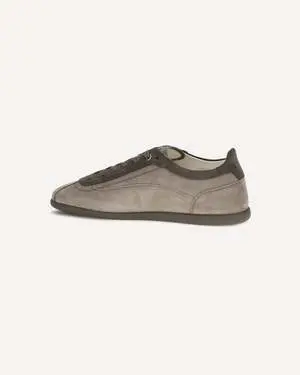 Brunello Cucinelli Nubuck And Suede Sneakers With Slim Sole
