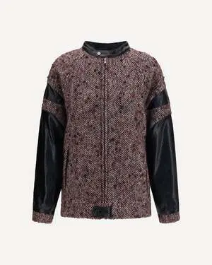KRISTINA TI Virgin Wool Blend And Leather Jacket