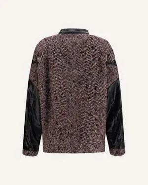 KRISTINA TI Virgin Wool Blend And Leather Jacket