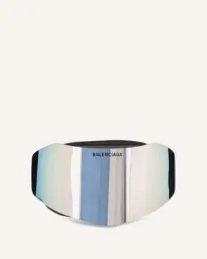 Balenciaga Mirrored Ski Mask Sunglasses - Silver