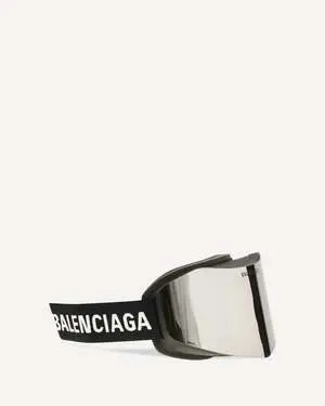 Balenciaga Mirrored Ski Mask Sunglasses - Silver