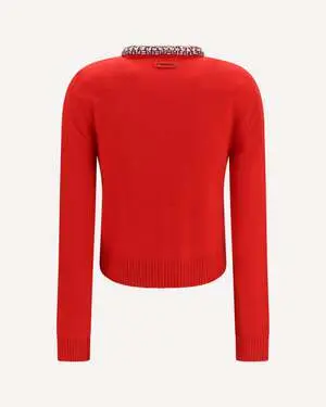 Pinko Colonia Jewel Collar Cardigan - Red