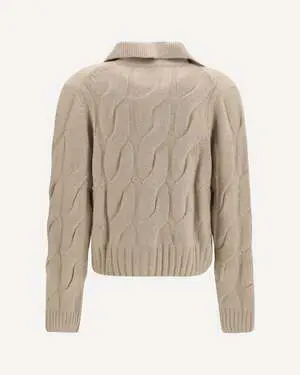 ALLUDE Cahmere And Ilk Weater With Button