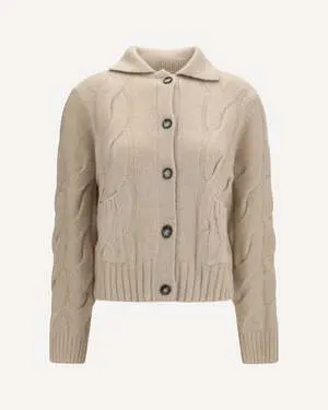 ALLUDE Cahmere And Ilk Weater With Button