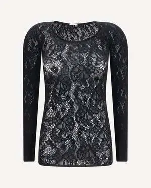 Wolford Infinite Rose Net Long-sleeve Top - Black