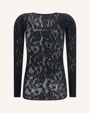 Wolford Infinite Rose Net Long-sleeve Top