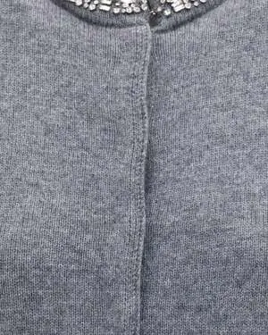 Pinko Colonia Cardigan With Jewel Collar - Grey