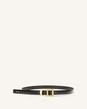 Versace Glossy Leather Logo Print Belt