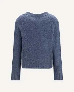 ALLUDE Cashmere V-neck Cardigan - Blue