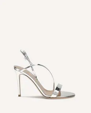 GIANVITO ROSSI Manhattan Metallic-effect Leather Sandals - Silver